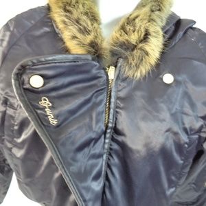 G-Unit | Jackets & Coats | G Unit Cropped Down Jacket Rabbit Fur Trim ...